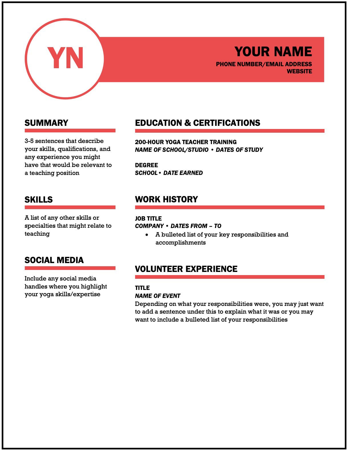 How To Craft The Perfect Yoga Teacher Resume Yoga Journal